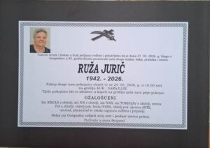 OBAVIJEST O SMRTI: Preminula je Ruža Jurič (1942. – 2026 ...